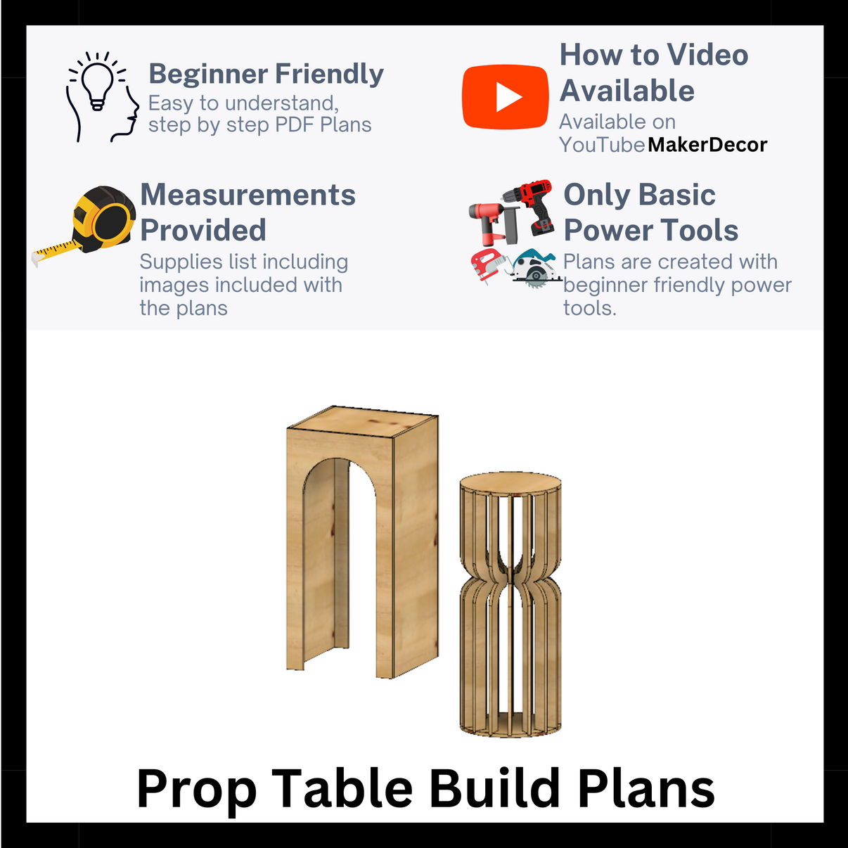 Plinth Prop Table Decoration Plans – Makerdecorshop