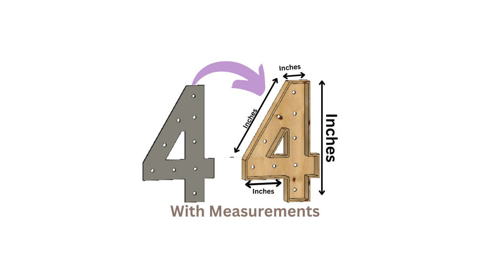 Marquee Package #0-9 Full Measurement Plans 4 ft Tall Directions Digit ...