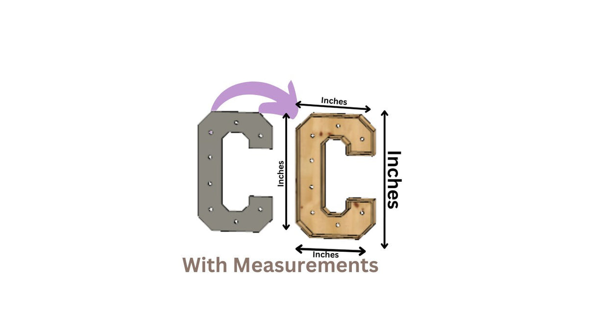 Marquee Package A-Z Letters Full Measurement Plans 4ft Tall Directions ...